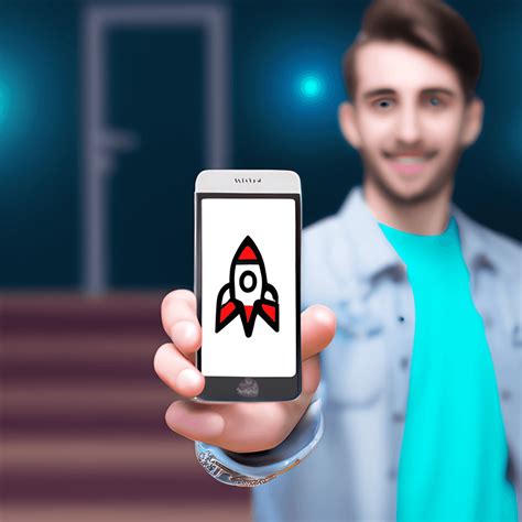 New App Launch Man Model Holding Mobile · Creative Fabrica