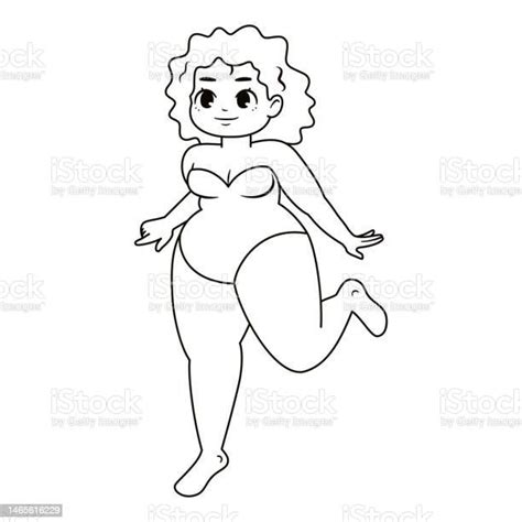 Isolated Happy Plus Size Model Character Vector Stock Illustration Download Image Now Adult