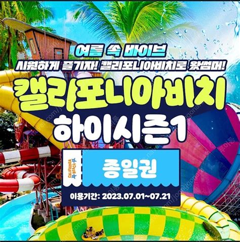 캘리포니아비치 하이시즌 종일권 성인23000원 기타 티켓쿠폰이용권 중고나라
