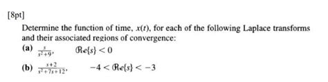 Solved Determine The Function Of Time X T For Each Of The Chegg Com