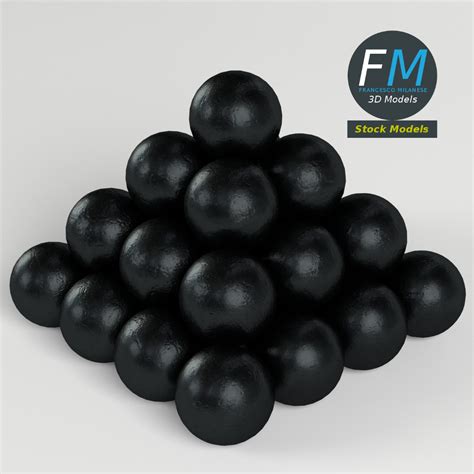 3d Model Cannonballs Stack 1