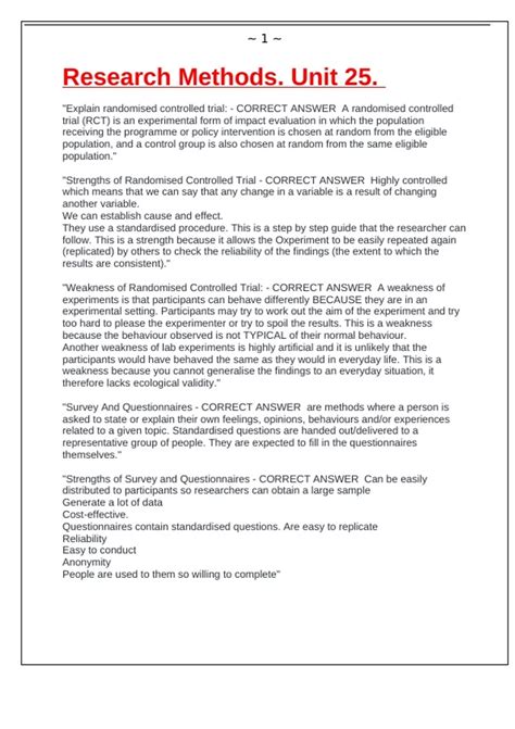 Research Methods Unit 25 Pearson Btec Level 3 Complete Assignment