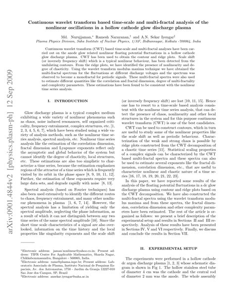 Pdf Continuous Wavelet Transform Based Time Scale And Multifractal Analysis Of The Nonlinear