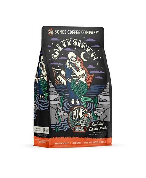 Bones Coffee Company Decaf Salty Siren Ground Coffee Beans Caramel
