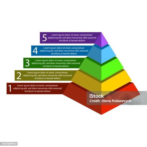 컬러 피라미드 사업 전략 구조 비즈니스 그래프 템플릿입니다 벡터 그림입니다 컴퓨터 그래픽에 대한 스톡 벡터 아트 및 기타 이미지
