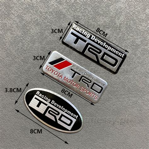 Ready Stock 3d Car Sticker Metal Front And Rear Sign Trd Sports Logo