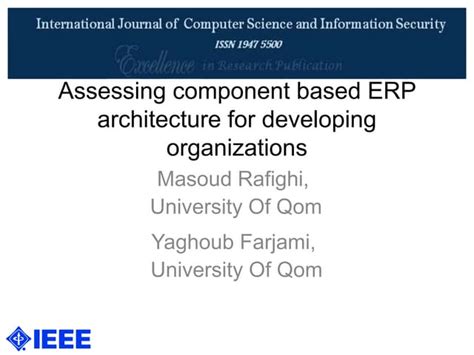 Assessing Component Based Erp Architecture For Developing Organizations Pptx