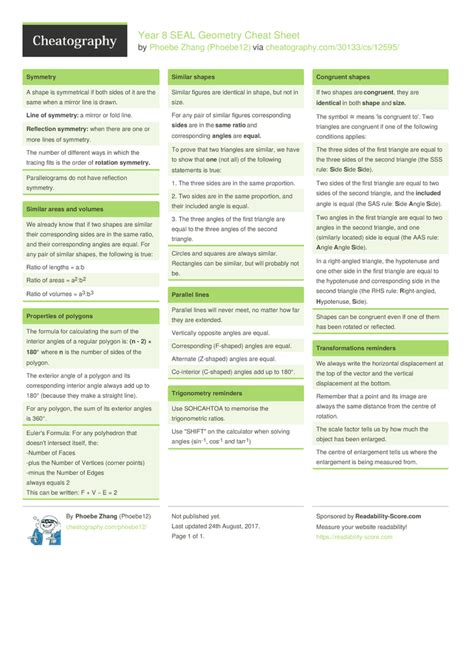 Geometry Angles Cheat Sheet