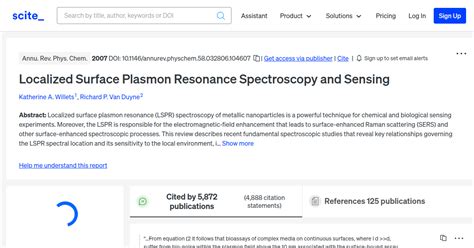 Localized Surface Plasmon Resonance Spectroscopy And Sensing