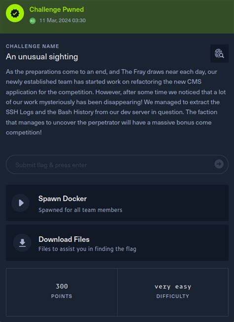 An Unusual Sighting Writeup Cyber Apocalypse 2024 — Forbytten Blogs