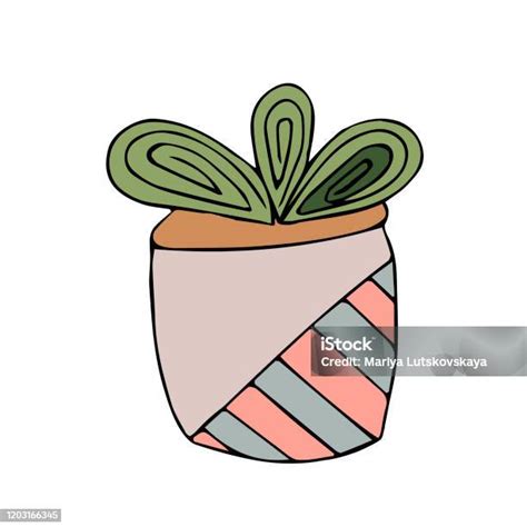 흰색 배경에 고립 된 집 화분과 꽃 꽃 화병 선인장과 즙이 많은 냄비 인사말 카드는 흰색 배경에 낙서 손으로 그린 벡터 계절에 대한 스톡 벡터 아트 및 기타 이미지 Istock