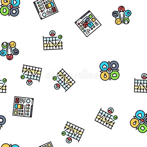 Ui Ux Develop Content Research Seamless Pattern Vector Stock Illustration Illustration Of
