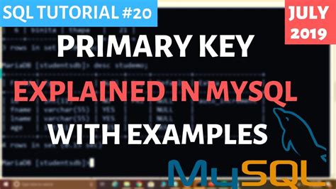 Mysql 20 Primary Key In Mysql With Example In Hindi Youtube