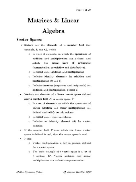 Matrices And Linear Algebra Vector Spaces Pdf Eigenvalues And Eigenvectors Matrix Mathematics