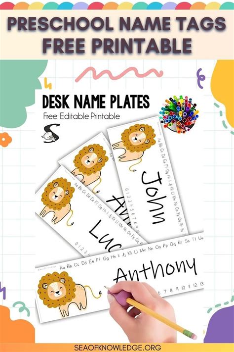 Preschool Name Tags Free Printable Kindergarten Name Tags Tag