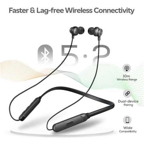 Buy Ptron Tangent Duo Wireless Neckband 24h Playtime Hd Calls And Dual Device Pairing Black