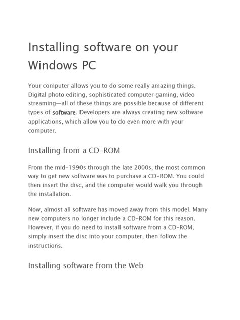 Installing Software On Your Windows Pc Pdf