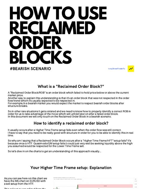 How To Use Reclaimed Order Blocks Pdf Market Trend Market Liquidity
