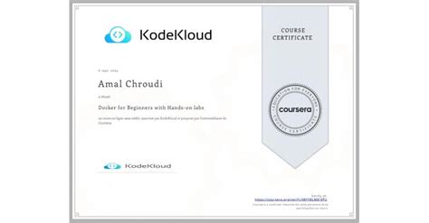 Amal Chroudi On Linkedin Completion Certificate For Docker For