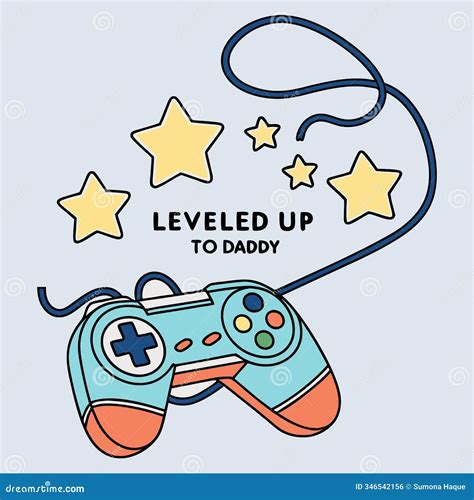 Leveled Up To Daddy Retro Gaming Controller Design With Bold Typography Vector Illustration