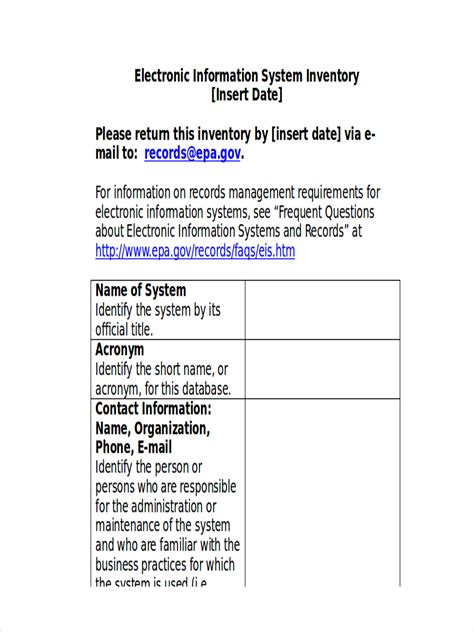 System Inventory Examples To Download
