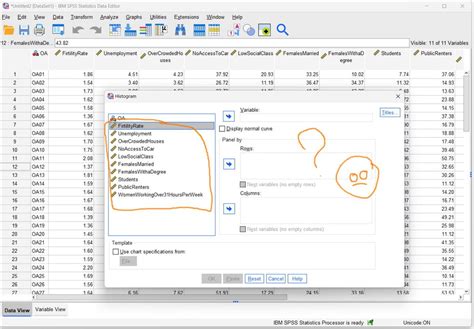 Spss 27 How To Plot The Histogram Of Multiple Variables In One Go And Then To Fit Them In A4