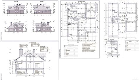 Проекти котеджів і дач креслення скачати проектування план будинку Dwg Чертежи РУ