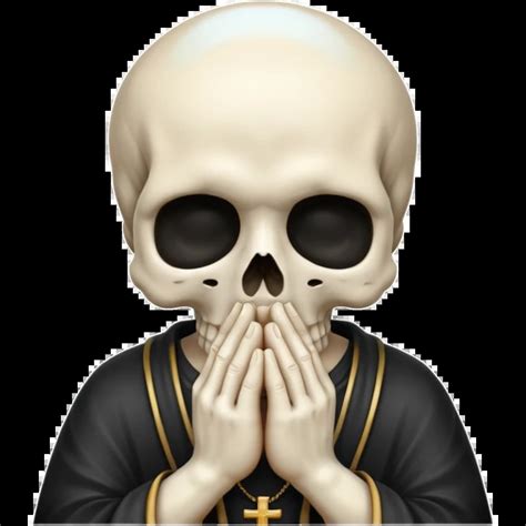 Skull Combined With Praying Emoji Ai Emoji Generator