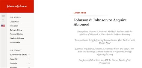 强生宣布 166 亿美元收购心脏设备制造商 Abiomed 交易 技术 心力衰竭