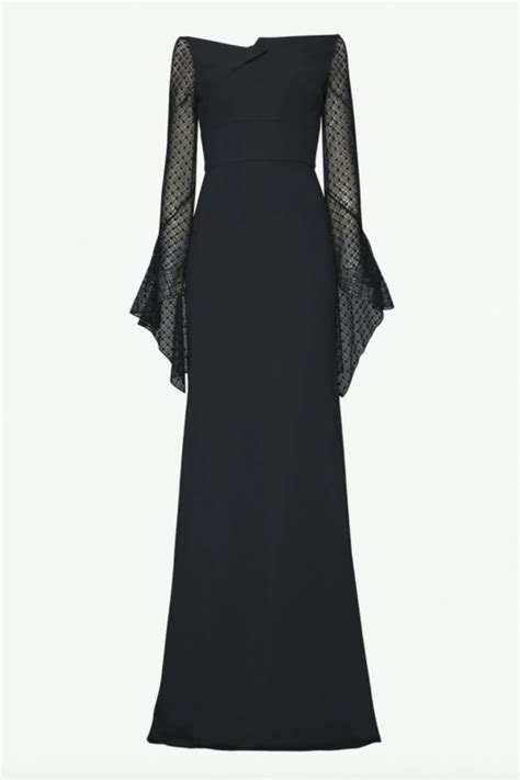 Rent Hafren Semi Sheer Sleeve Gown ROLAND MOURET Selfridges