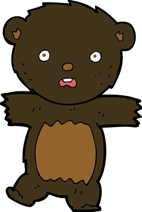 Cartoon Shocked Black Bear Cub 39944721 Png