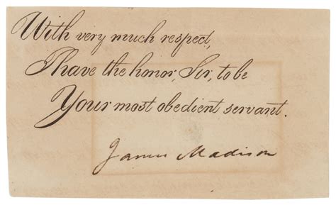 James Madison Signature Rr Auction