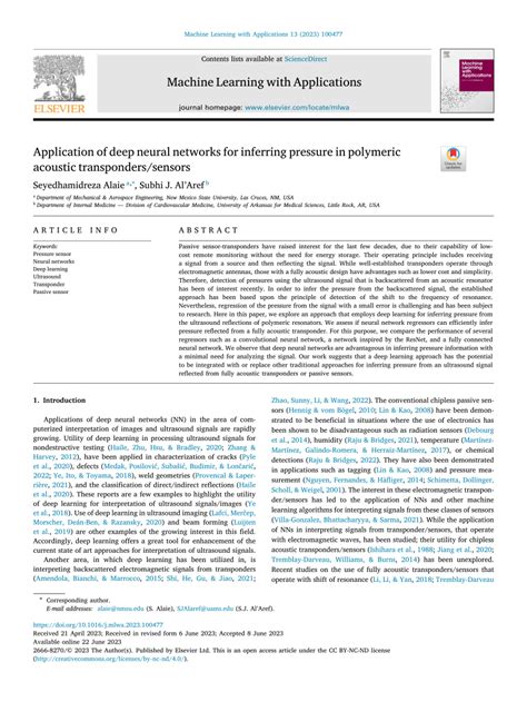 Pdf Application Of Deep Neural Networks For Inferring Pressure In Polymeric Acoustic