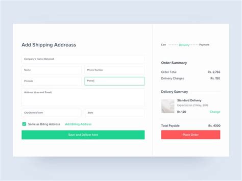 Add New Address Form Design Web Ui Design Website Web Design