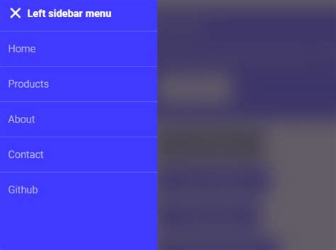 Sliding Drawer Navigation With Blur Effect Pushbarjs Css Script