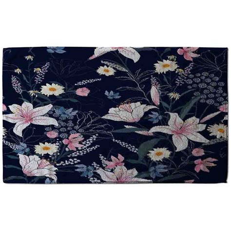 Tropical White Pink Flowers Stylish KitchenTowel