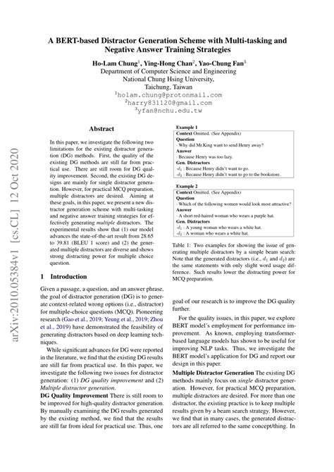 pdf a bert based distractor generation scheme with multi tasking and