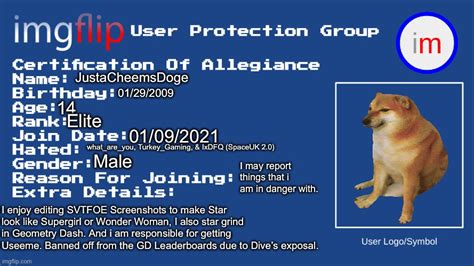 Iupg Certification Of Allegiance Imgflip