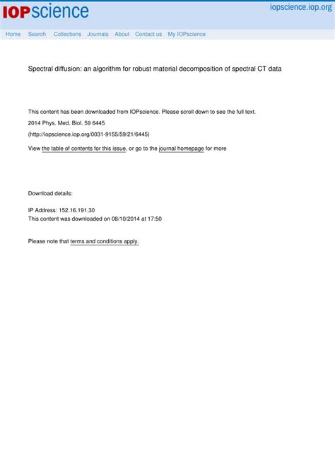 Pdf Spectral Diffusion An Algorithm For Robust Material Decomposition Of Spectral Ct Data