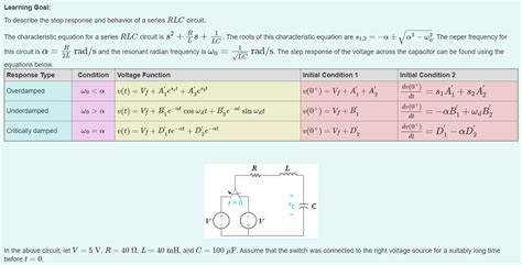 Solved Learning Goal To Describe The Step Response And Chegg Com
