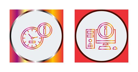 Clock And Computer Icon Vector Art At Vecteezy