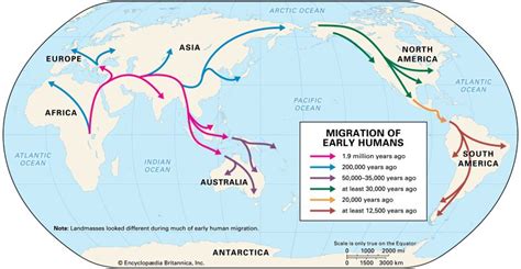 Early Human Migration Map Worksheets