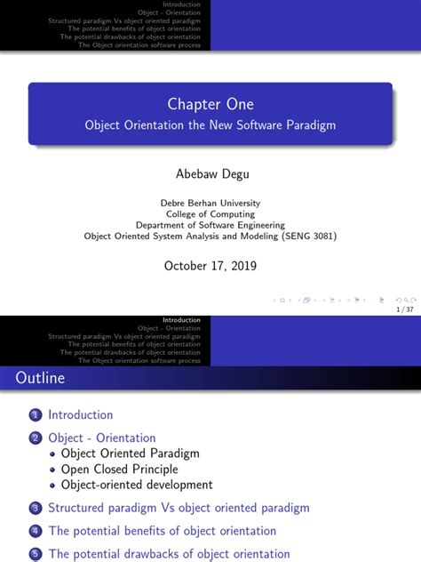Chapter One Object Orientation The New Software Paradigm Pdf Object Computer Science