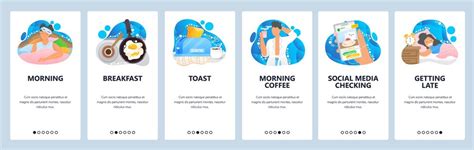 Premium Vector Morning Routine Website And Mobile App Onboarding Screens Vector Template