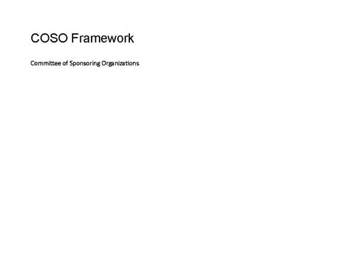 Coso Framework Collectively These Controls Provide Reasonable Assurance That The Organization