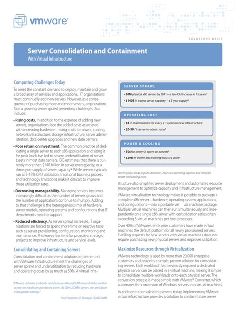 Server Consolidation Pdf Virtualization V Mware