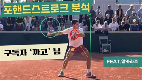 구독자 포핸드 스트로크 비디오 분석feat 알카라즈 포핸드 구독자 동영상 분석 기술 Youtube