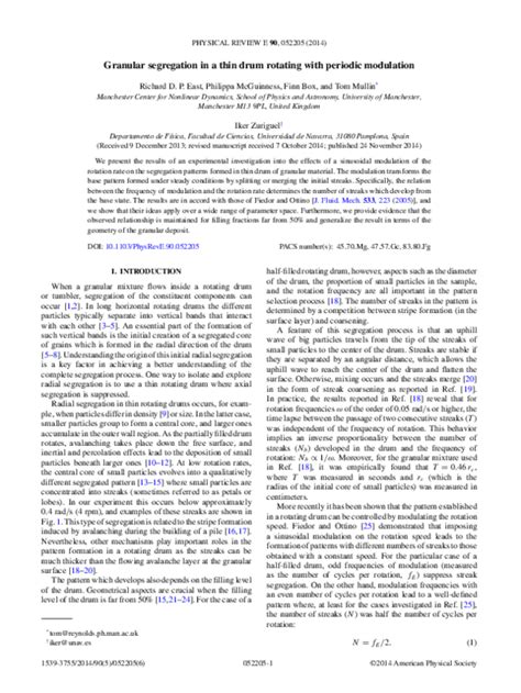 Pdf Granular Segregation In A Thin Drum Rotating With Periodic Modulation