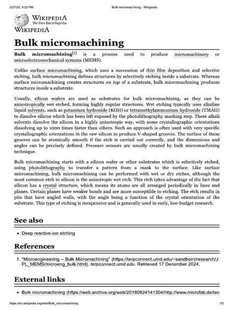 Bulk Micromachining Pdf
