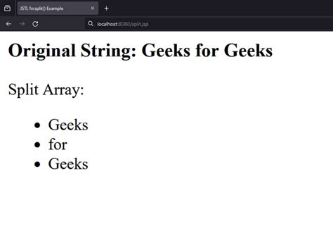 Jstl Fnsplit Function Geeksforgeeks Jstl Fnsplit Function Geeksforgeeks